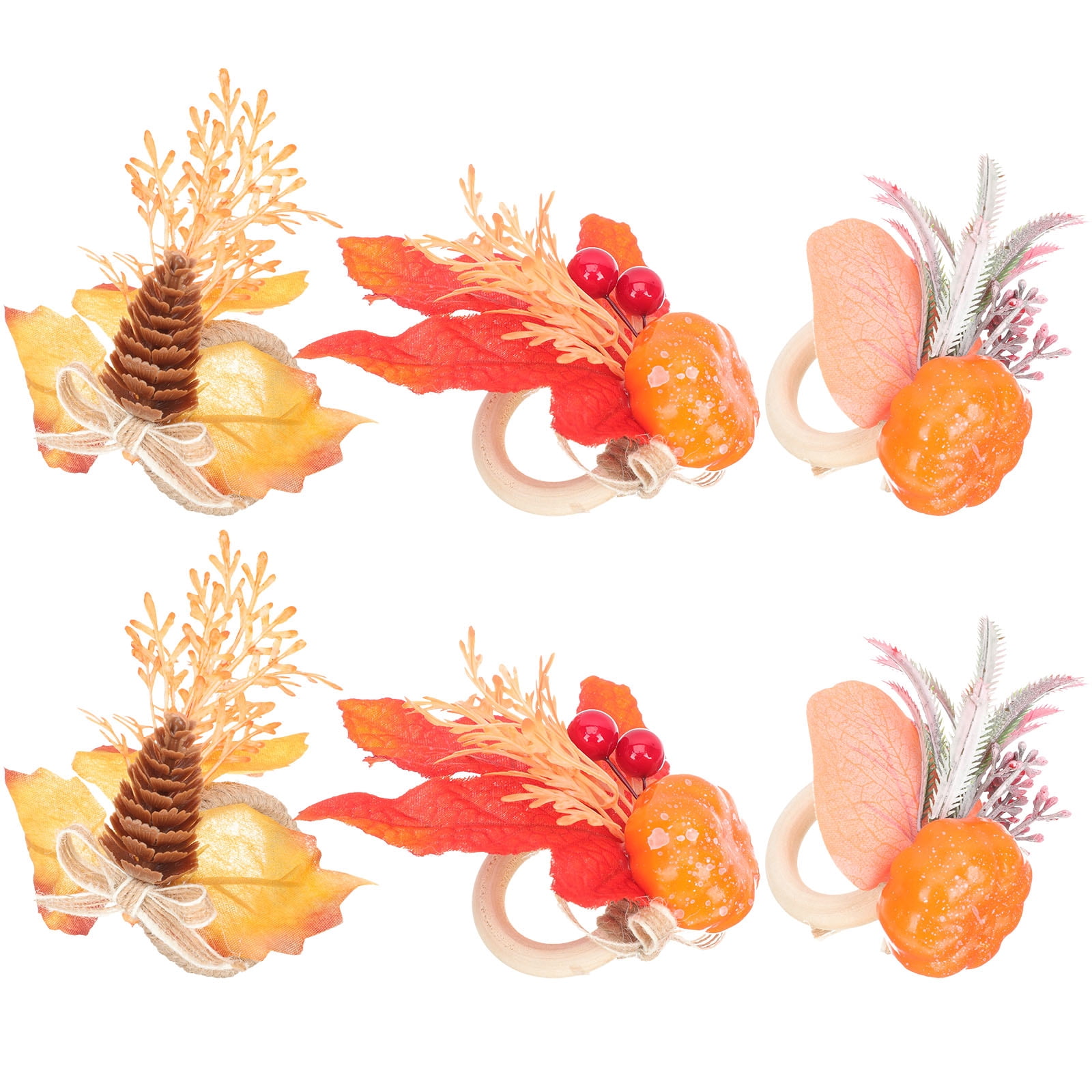 HOMEMAXS 6pcs Napkin Rings Napkin Buckles Fall Themed Decor for ...