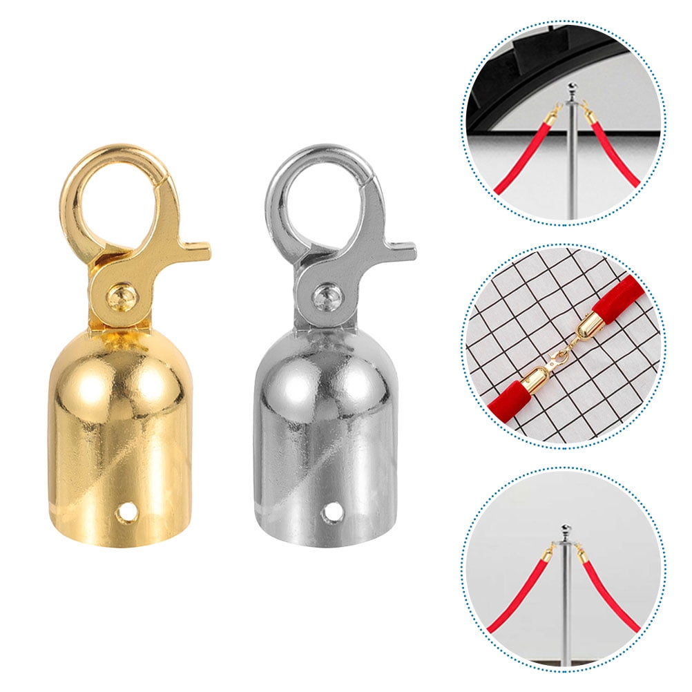 HOMEMAXS 6pcs Rope End Hooks Rope Fastener Carpet Rope Hooks Crowd Controlling Stanchions Post ...