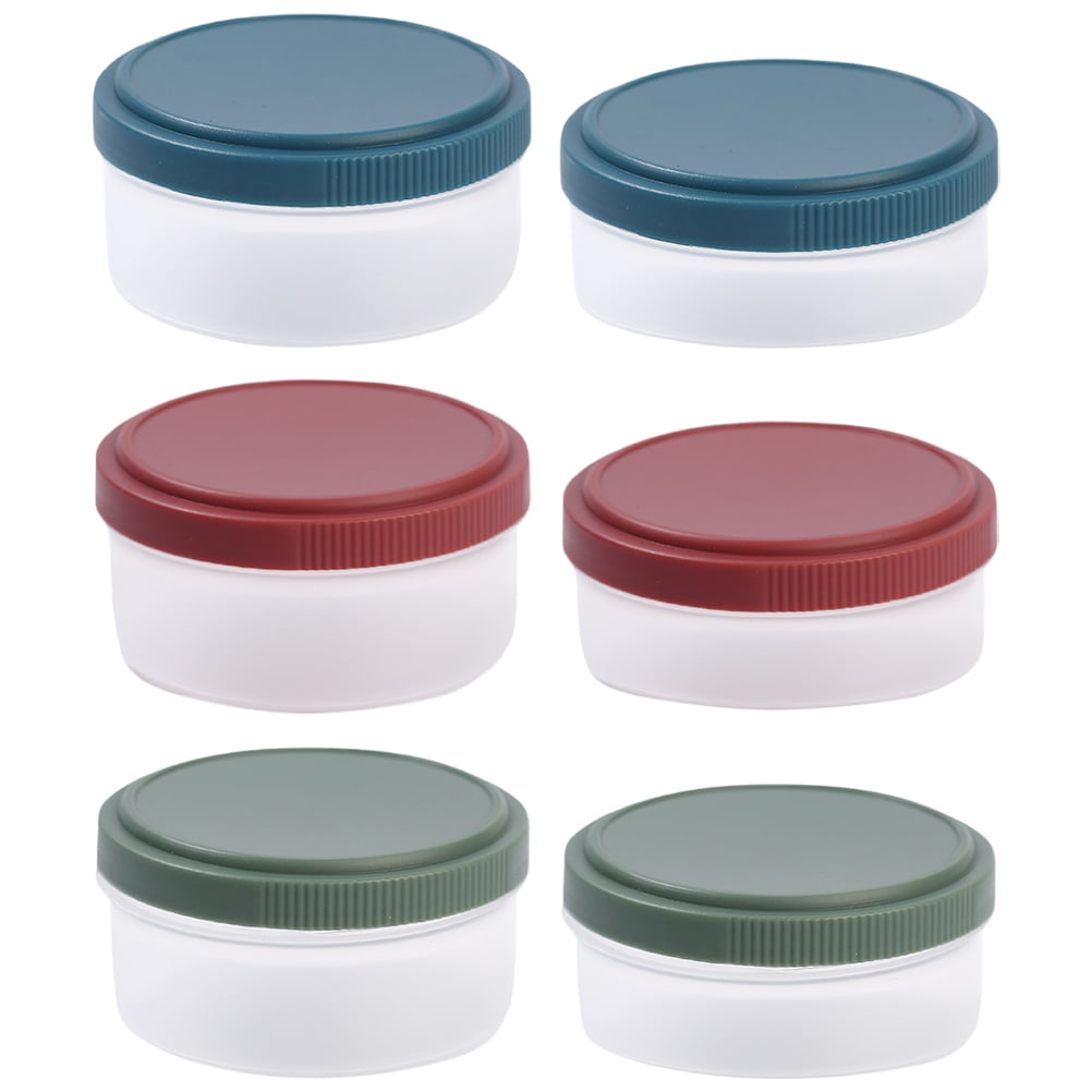 WEUVEB Large Round Container With Lid Sauce Containers Plastic 6Pcs 2 ...
