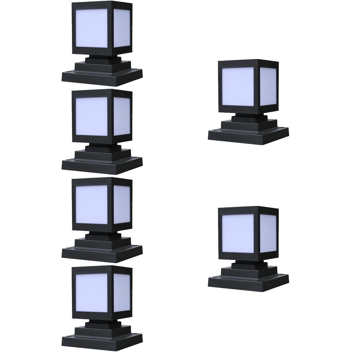 HOMEMAXS 6pcs Solar Powered Post Lights Waterproof Garden Landscape ...