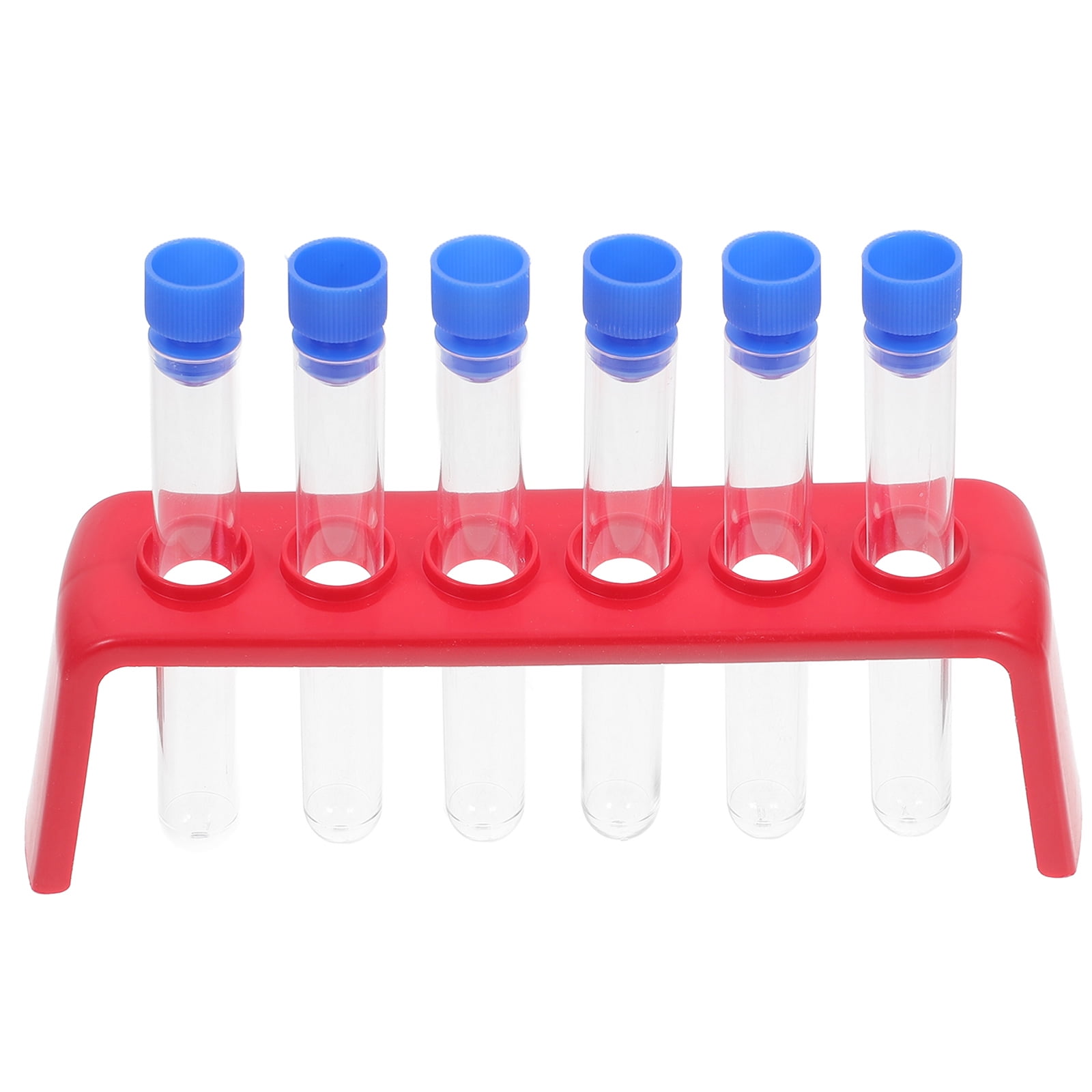 HOMEMAXS 6pcs Test Tubes with Racks Clear Test Tube Shot Tubes Plastic ...