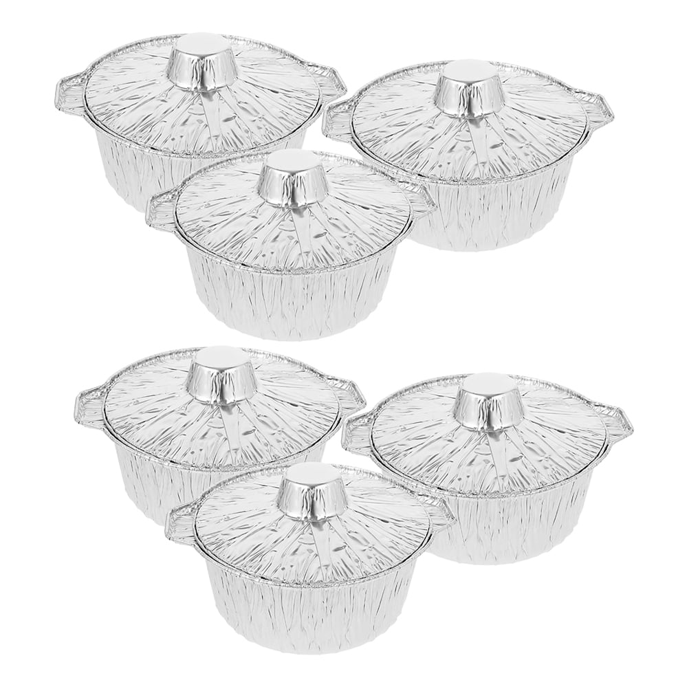 HOMEMAXS 6pcs Versatile Disposable Tinfoil Pots Grilling Pots Baking ...