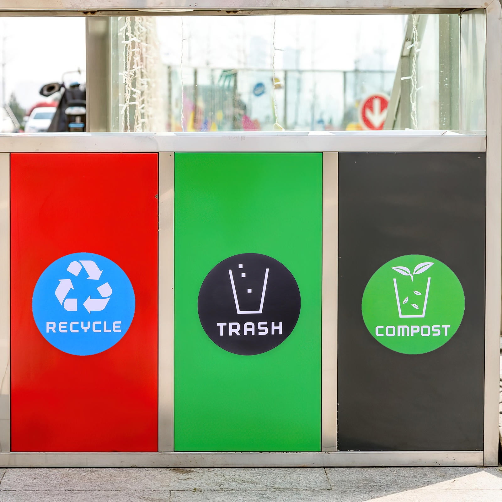 6pcs Waste Sorting Stickers for Trash Bins Aesthetic Labels for Garbage ...