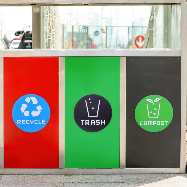 6pcs Waste Sorting Stickers for Trash Bins Aesthetic Labels for Garbage ...