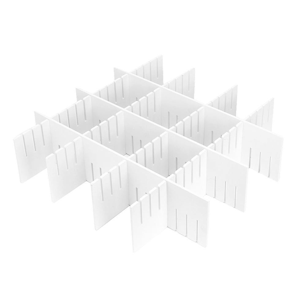 Bamboo Drawer Dividers for Home Use Sturdy PVC Material White Color 7 ...