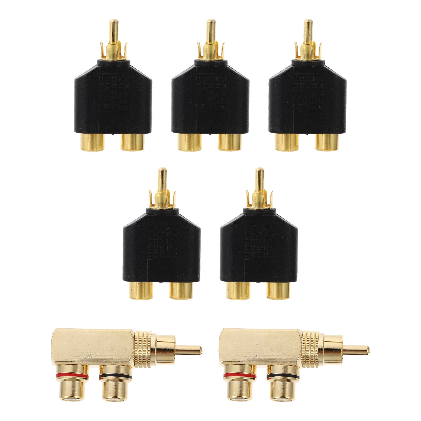 HOMEMAXS 7 Pcs/set 90 Degree Splitter Connector AV Audio Speaker ...