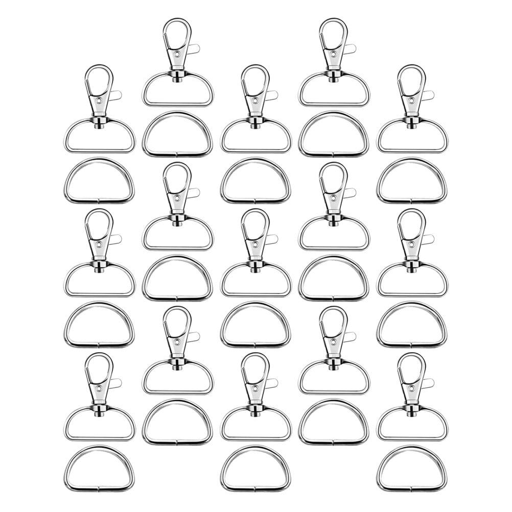 HOMEMAXS 70 Pcs D Shaped Buckles Bag Swivel Snap Hooks Car Keychains ...