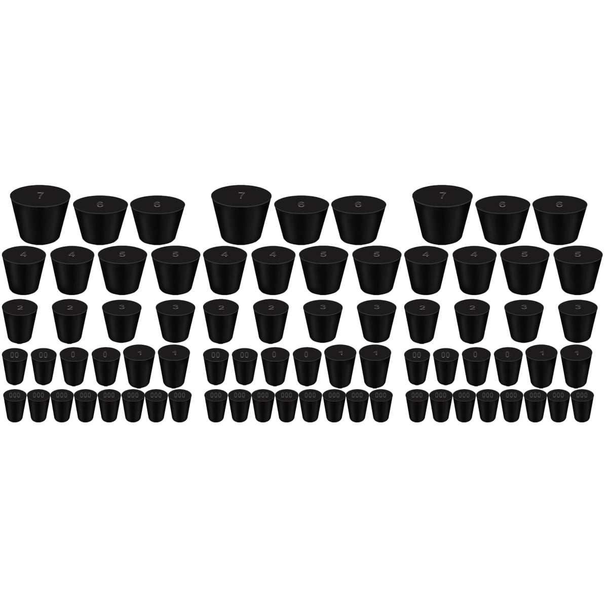 HOMEMAXS 75 pcs Lab Stoppers Solid Bottle Stoppers Tube Rubber Stoppers ...
