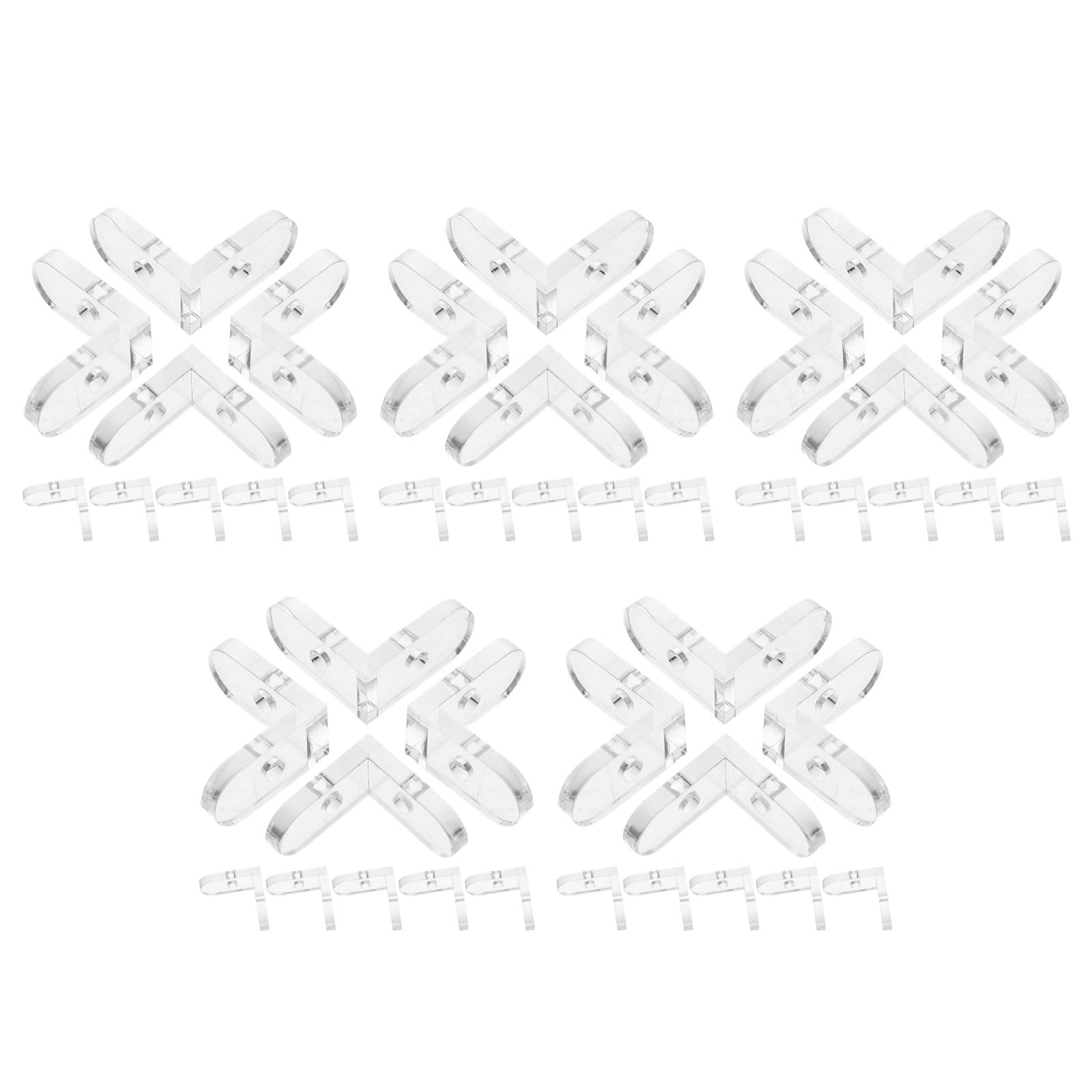 HOMEMAXS 75 pcs Transparent Corner Connectors Acrylic Braces Clear ...