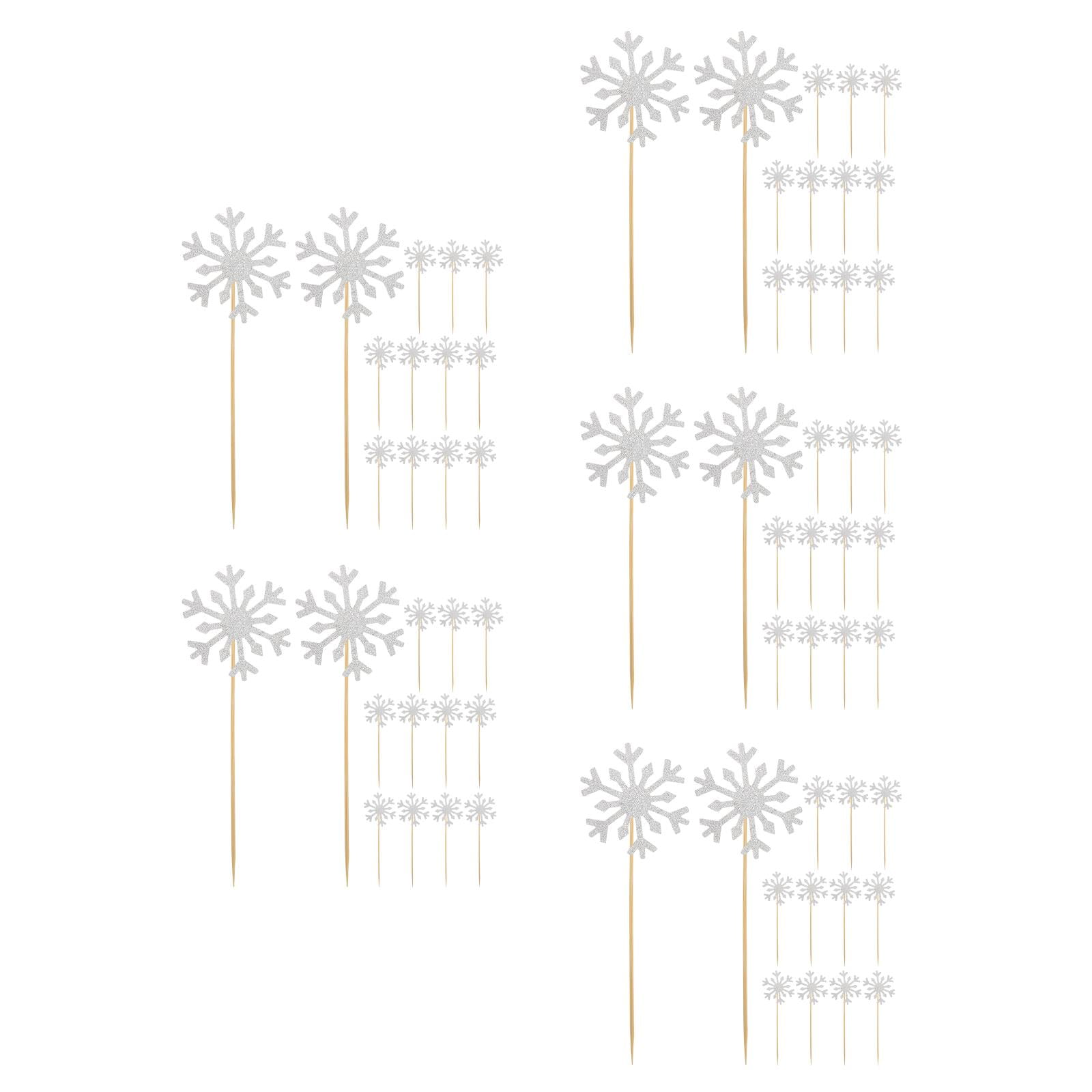HOMEMAXS 750 Pcs Glittering Snowflake Cake Toppers for Wedding Cake ...