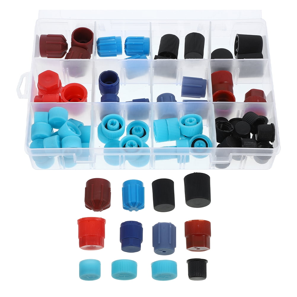 77 Pcs Caps Car Air Conditioner Valve Core Cap 1.85X1.85X1.00CM ...