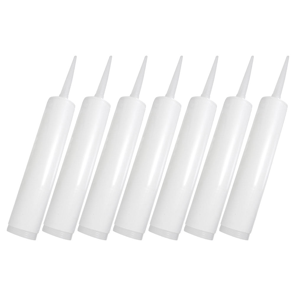 7pcs Empty Fillable Plastic Caulk Tubes Portable 300ml Reusable ...