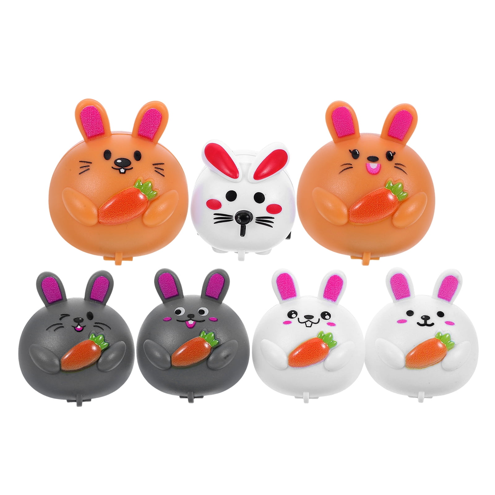 7pcs Pull Back Car Toy Easter Bunny Holding Carrot Car Mini Cartoon ...