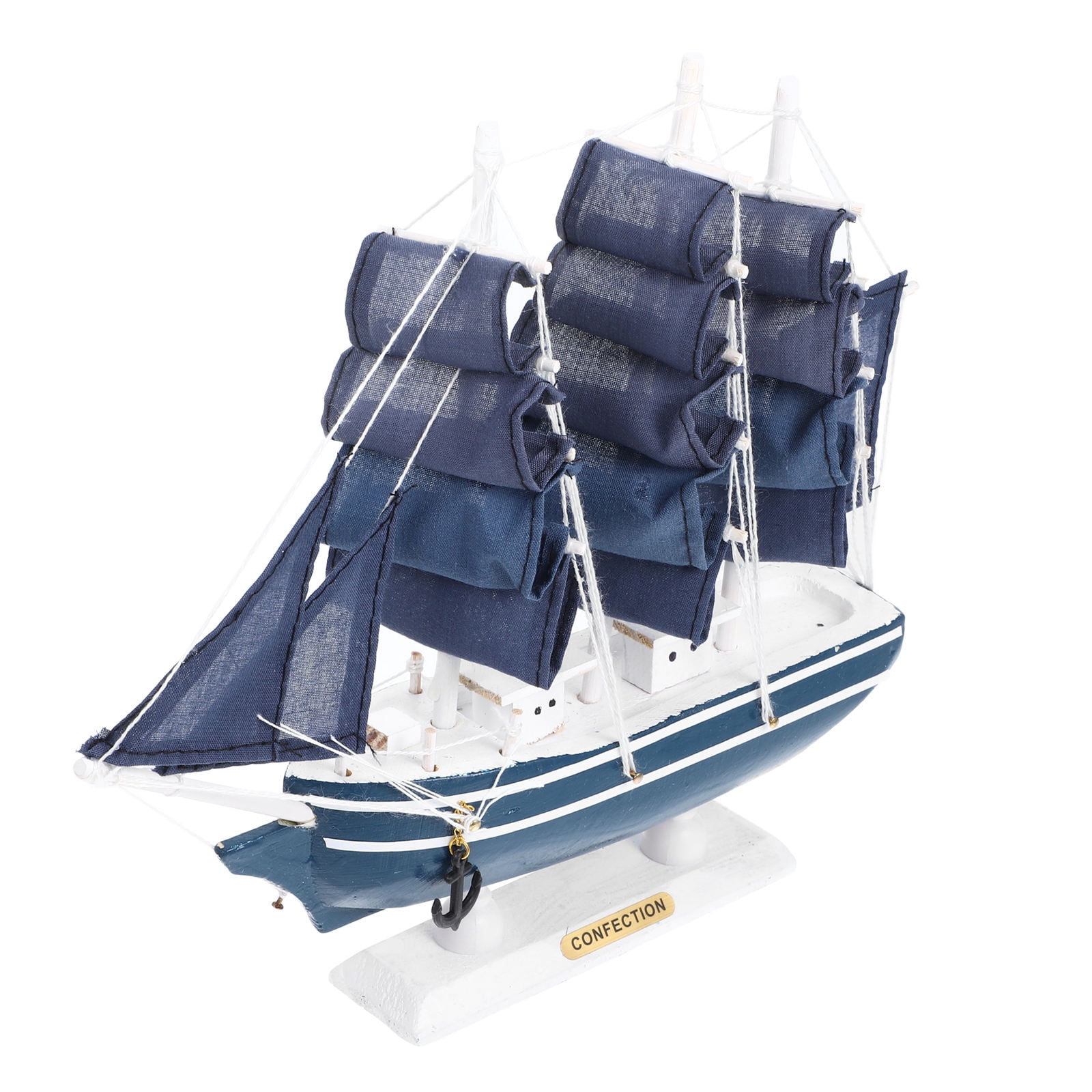 HOMEMAXS 7pcs Wooden Sailing Ship Model Nautical Sailboat Decoration ...