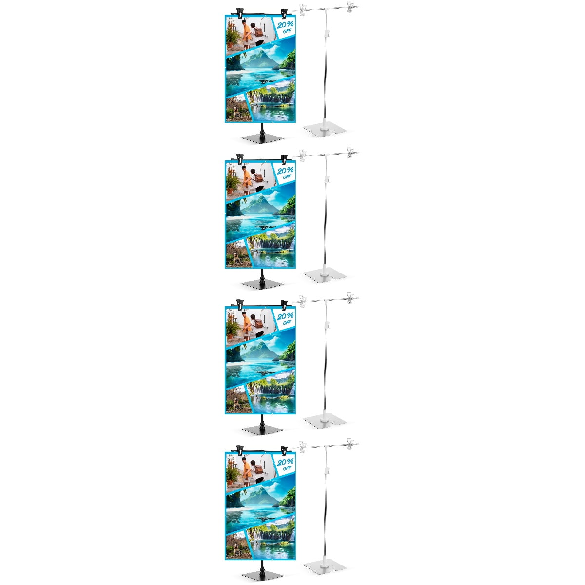 HOMEMAXS 8 Pcs Banner Stands Poster Stand Retractable Banner Stand ...