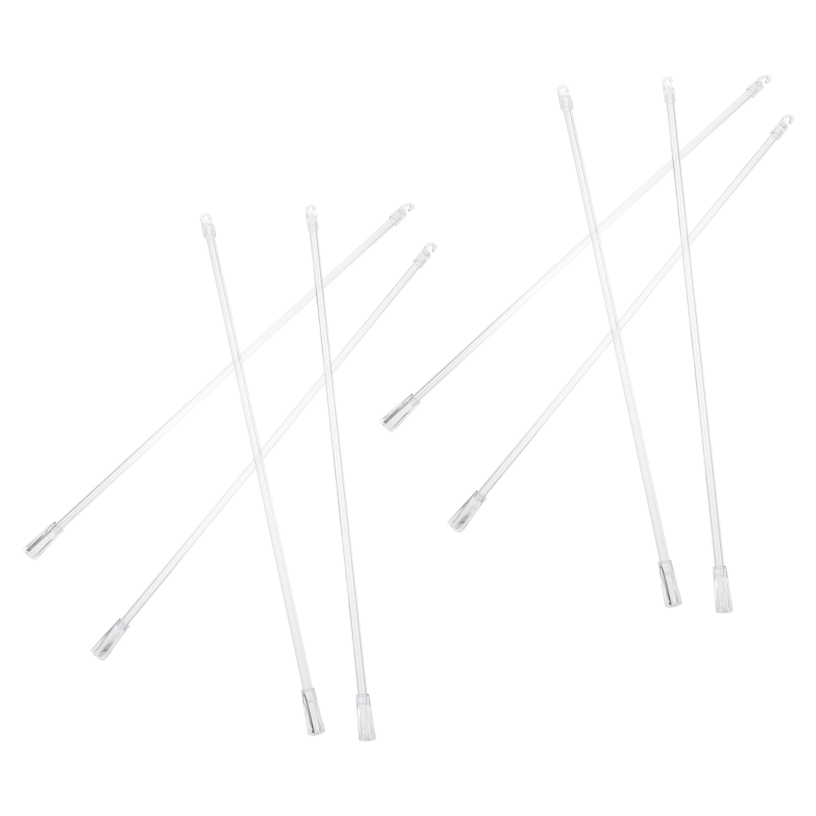 HOMEMAXS 8 Pcs Blinds Rod No Drilling Curtain Draw Rods Clear Office ...