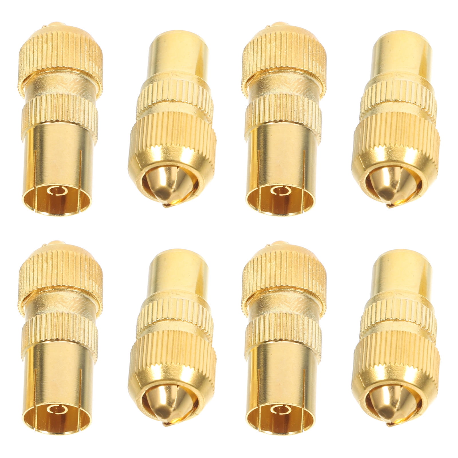 HOMEMAXS 8 Pcs Cables Conector Male Female Car Antenna Extension Golden ...
