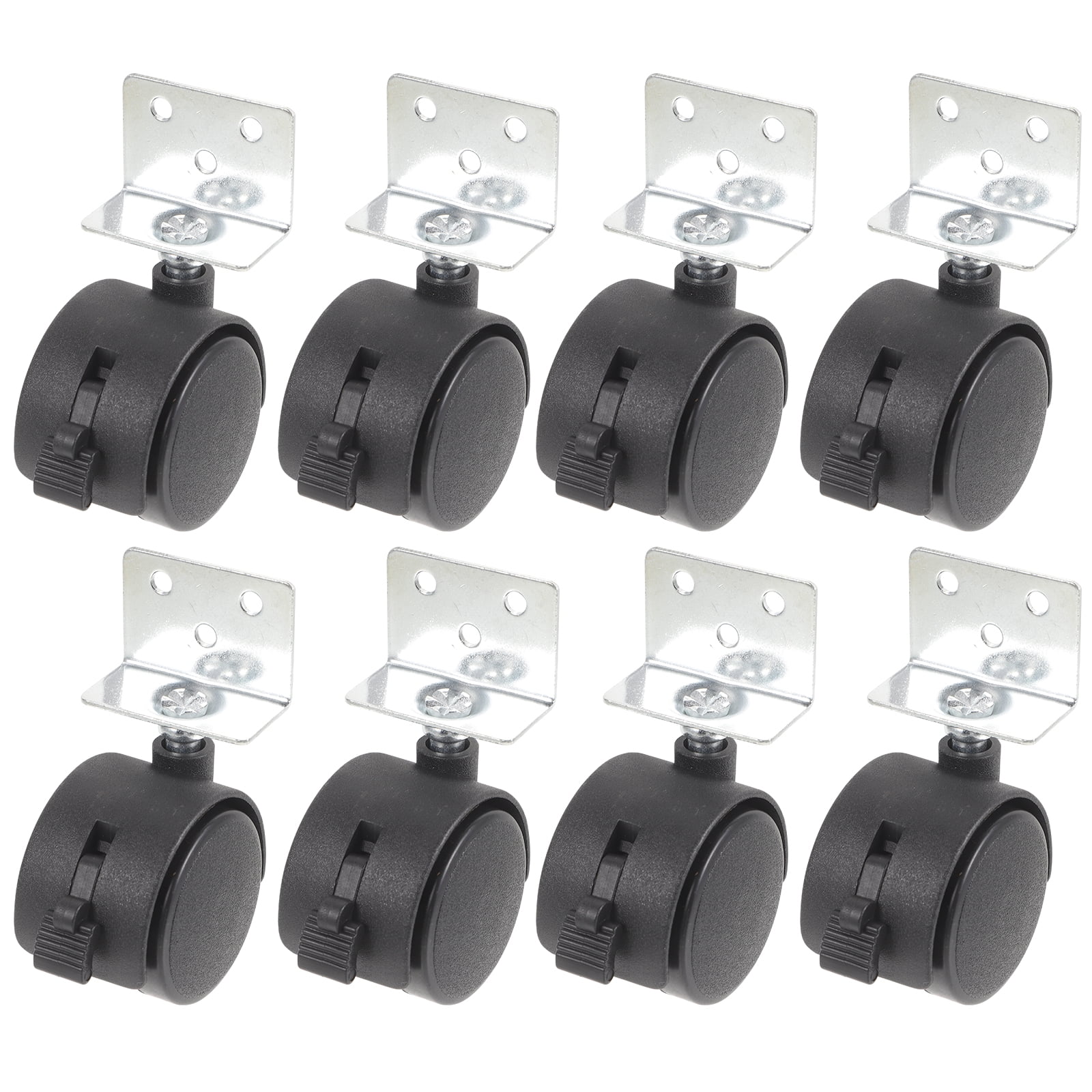 HOMEMAXS 8 Pcs Caster Wheels L-shaped Screw Thread Flat Nylon Universal ...