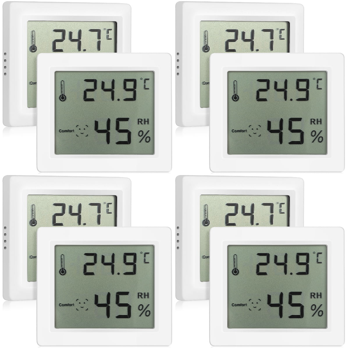 HOMEMAXS 8 Pcs Digital Thermometers Hygrometers Indoor Room ...