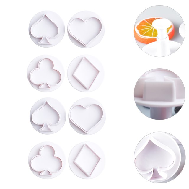 HOMEMAXS 8 Pcs Embossing Poker Card Biscuit Mold Assorted Color Baking ...