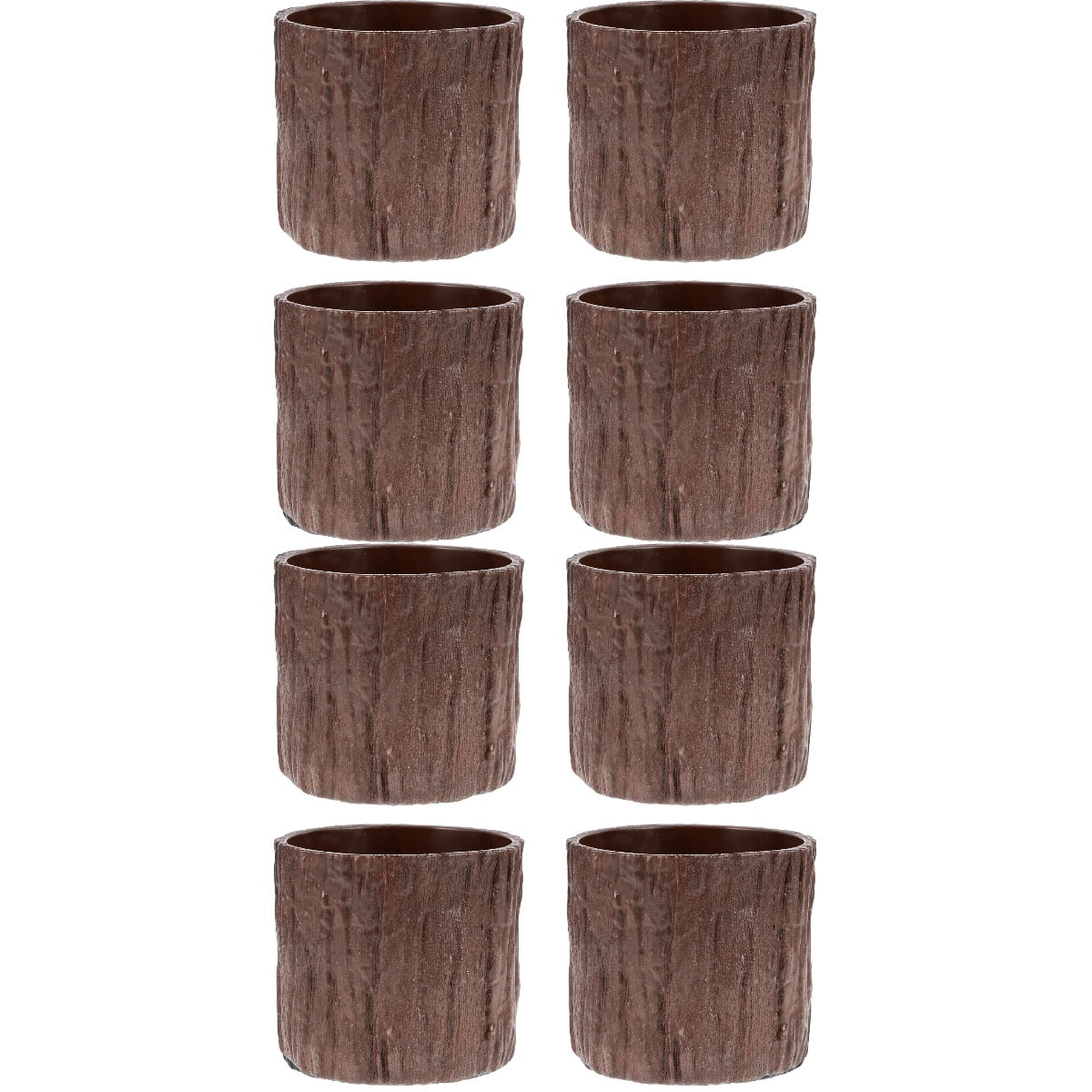 HOMEMAXS 8 Pcs Imitated Wood Bark Succulent Pot Artificial Wood Bark ...