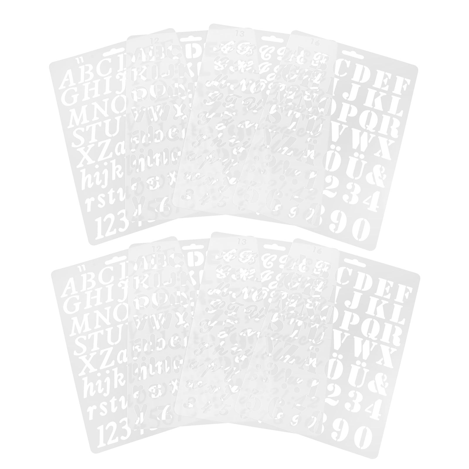 HOMEMAXS 8 Pcs Patterns for Craft Large Number Stencil Printable White ...