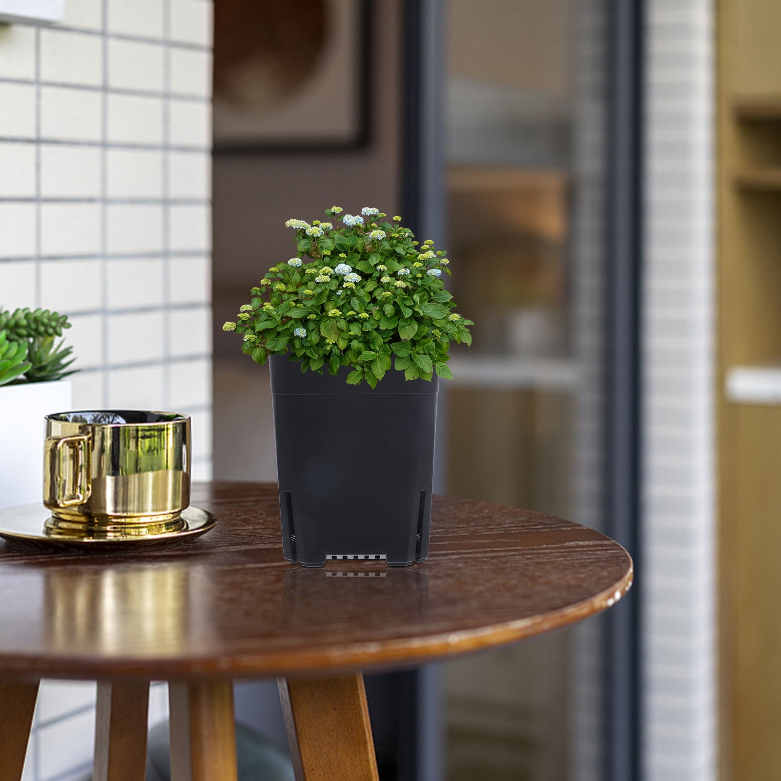 HOMEMAXS 8 Pcs Root Control Pots Square Container Large Flower Black ...