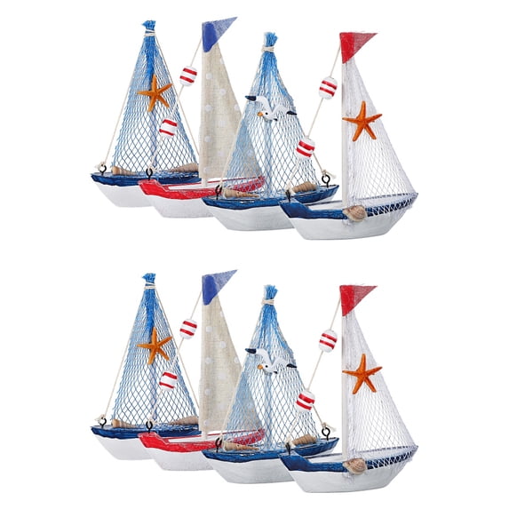 HOMEMAXS 8 Pcs Sailboat Decors Sailboat Model Nautical Decor Ocean Boat ...
