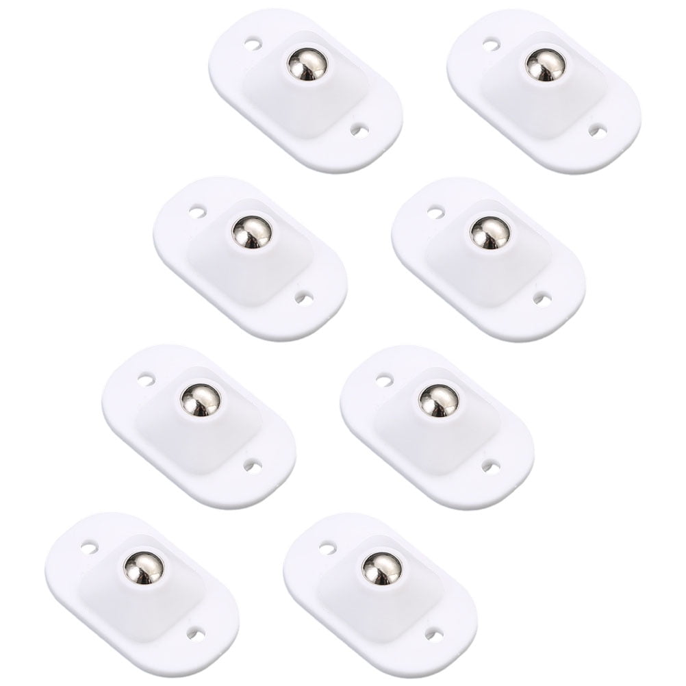 HOMEMAXS 8 Pcs Storage Bin Casters Mini Fixed Wheels Steel Roller White ...