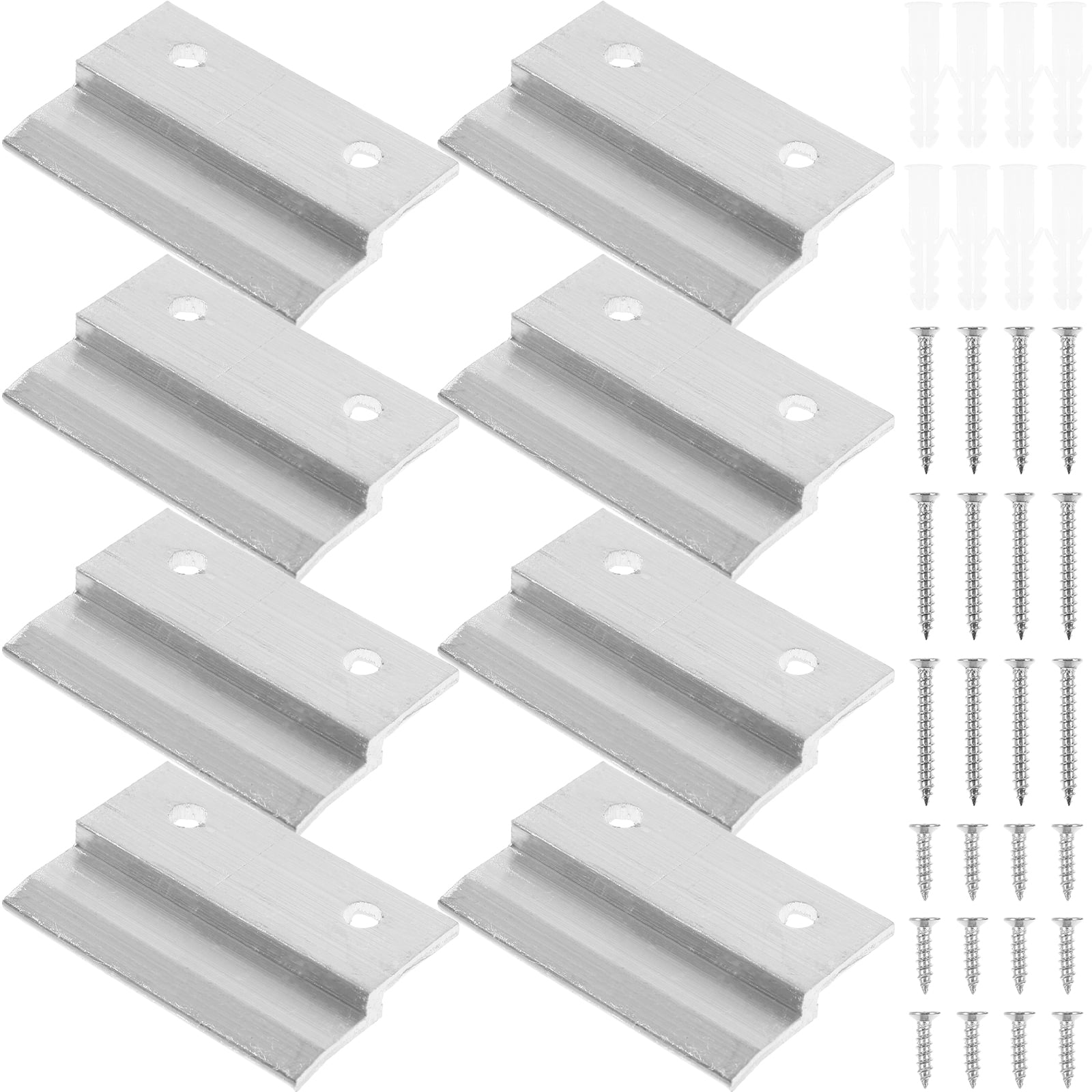 HOMEMAXS 8 Pcs Wainscoting Wall Rack Heavy Duty Clothes Mounted Silver ...
