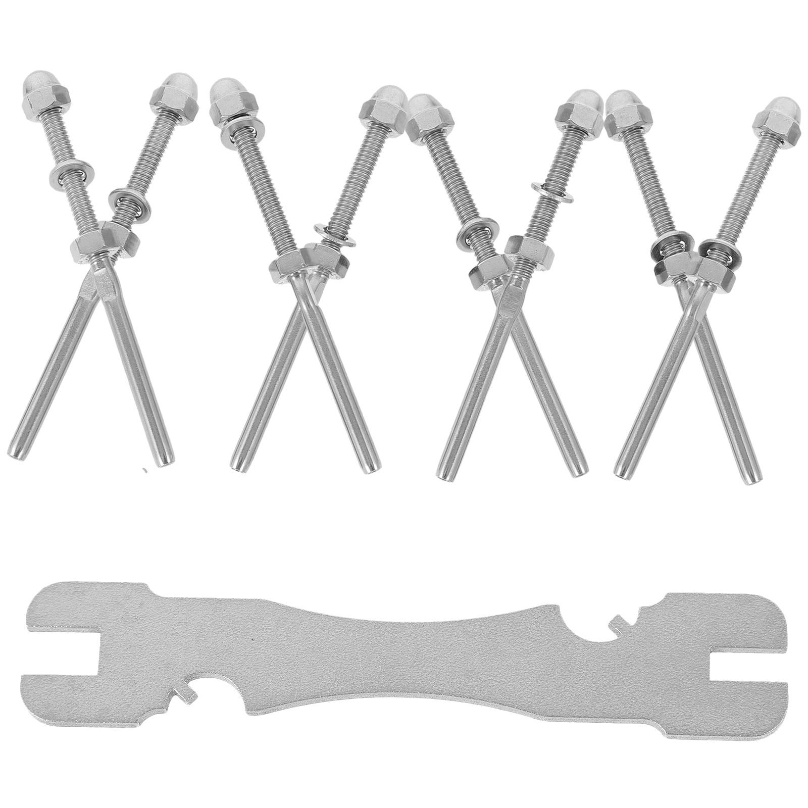 HOMEMAXS 8 Pcs Wire Rope Connector Cable Railing Tension Rod Deck ...