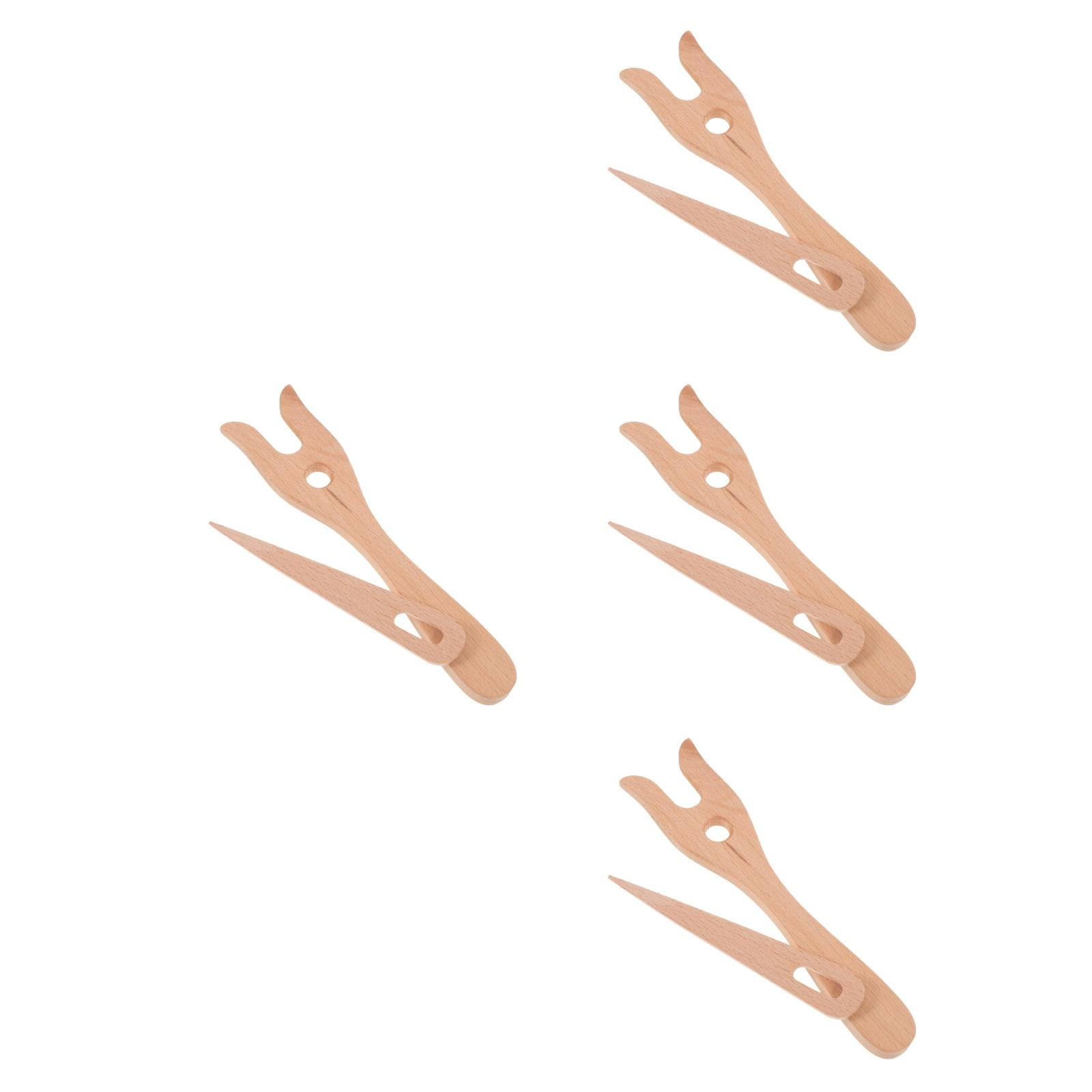 HOMEMAXS 8 Pcs Wooden Knitting Fork Big Eye Set Wood Cord Making Hand ...