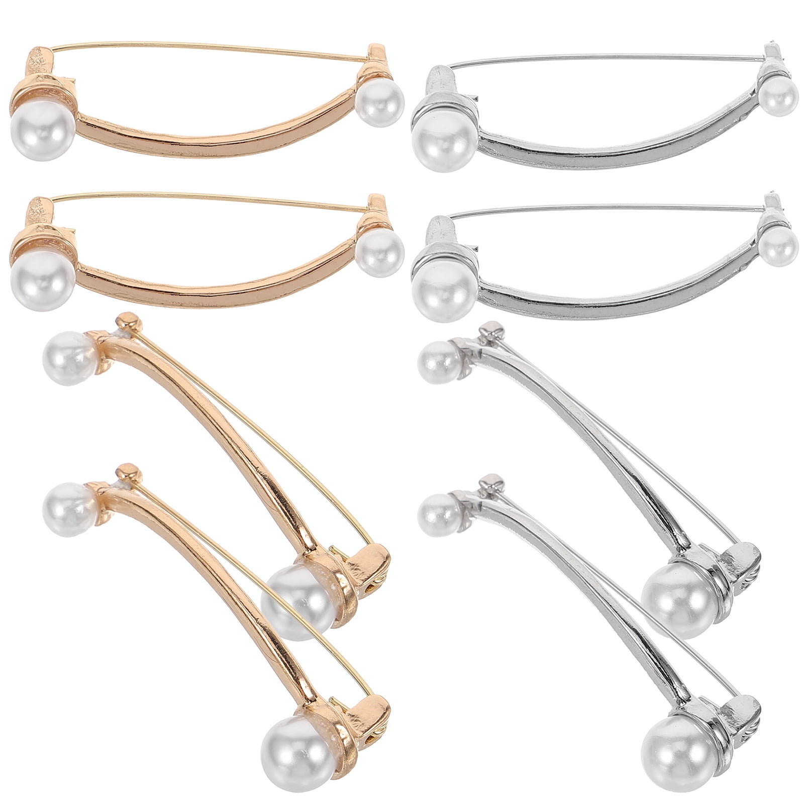 HOMEMAXS 8 Pearl Brooch Pins for Clothing Decor Assorted Colors Elegant ...