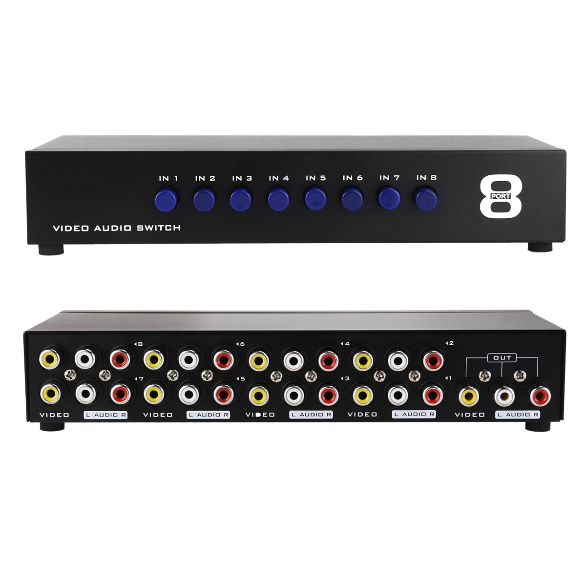 HOMEMAXS 8 Ports Composite Video Audio 3 RCA AV 8 In 1 Out - Walmart.com