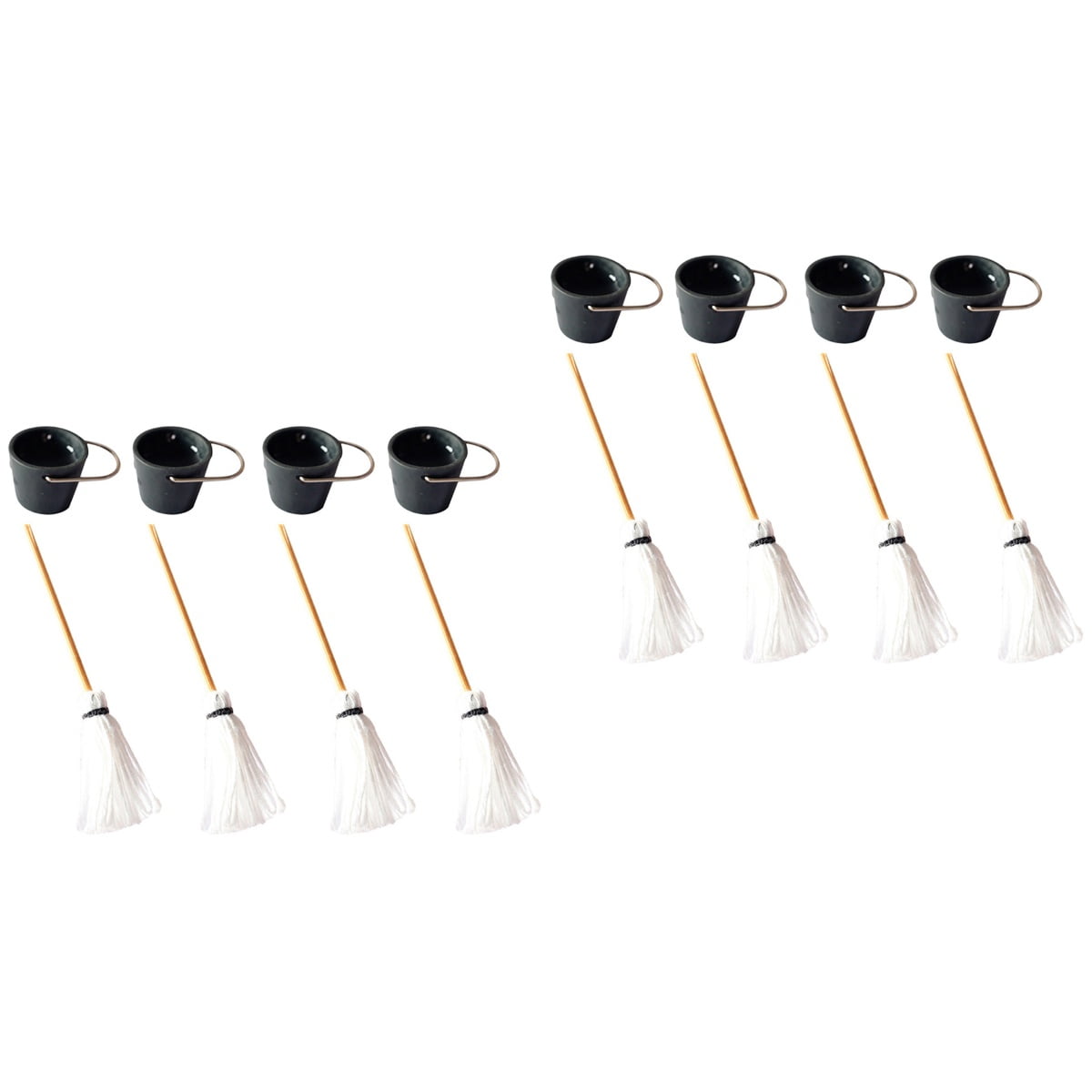 8 Sets of Mini Buckets Mops Kits Small Doll House Ornaments Simulation ...