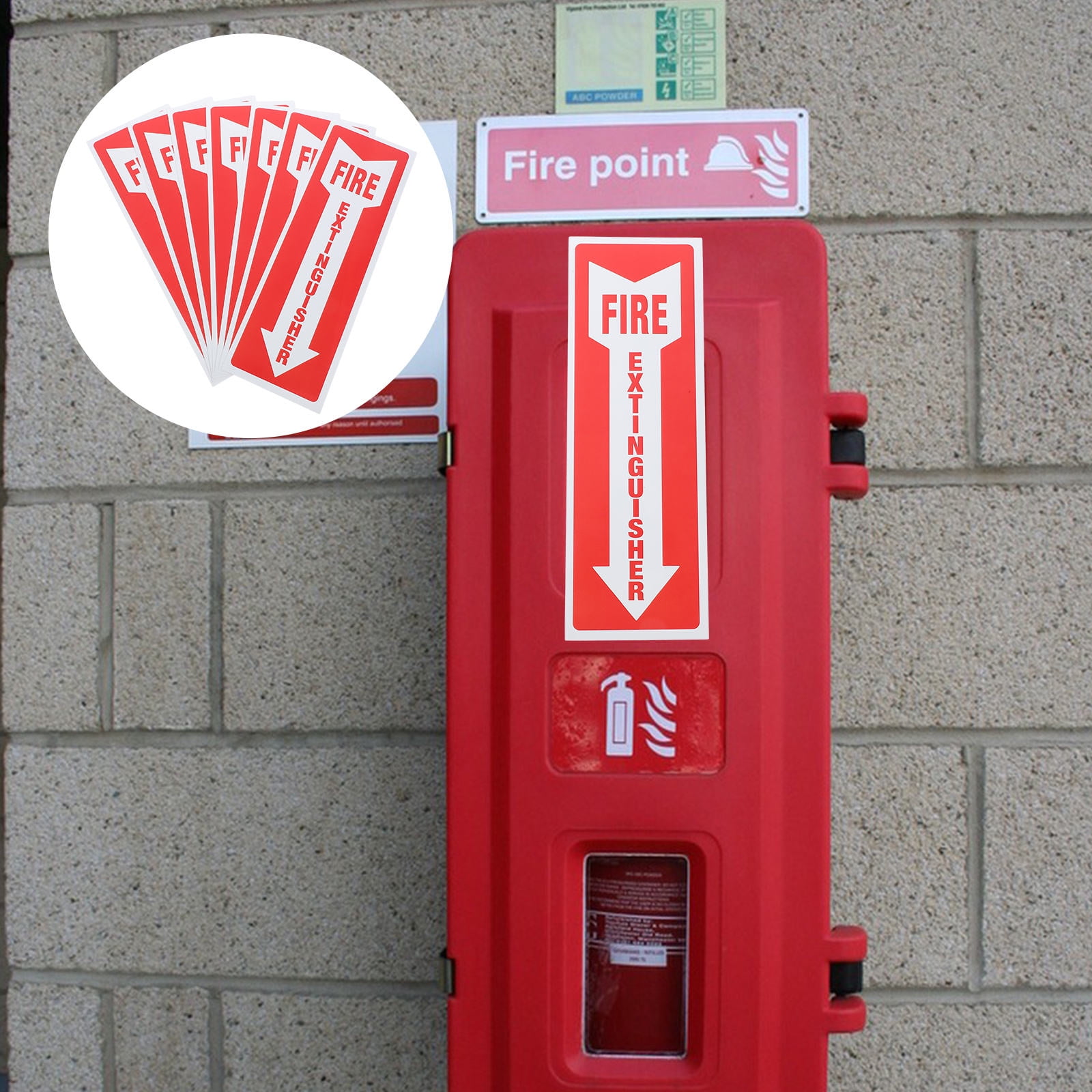 HOMEMAXS 8 pcs Adhesive Fire Extinguisher Sign Stickers for Restaurant ...