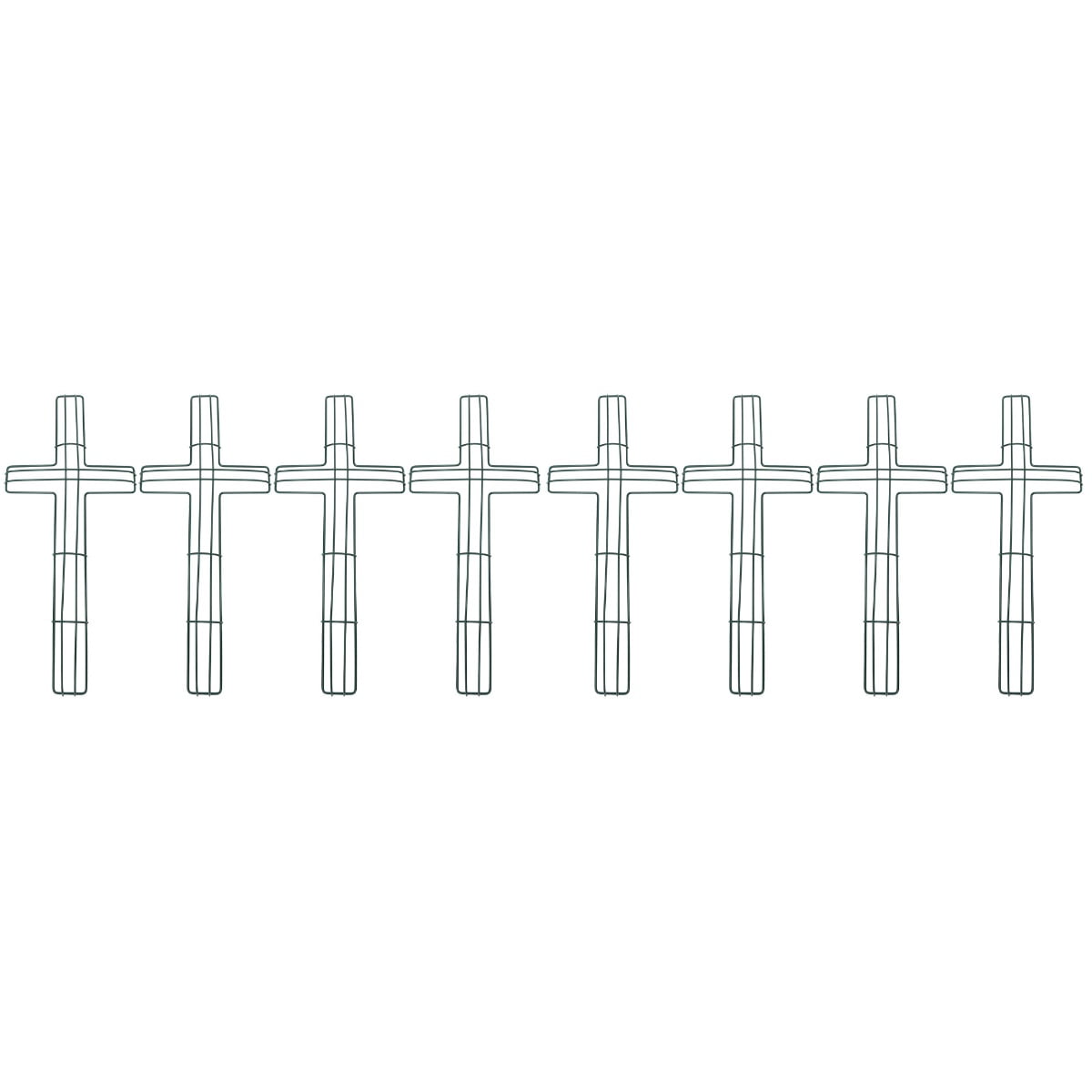 HOMEMAXS 8 pcs DIY Cross Metal Wreath Frame Flower Garden Cross Shaped ...