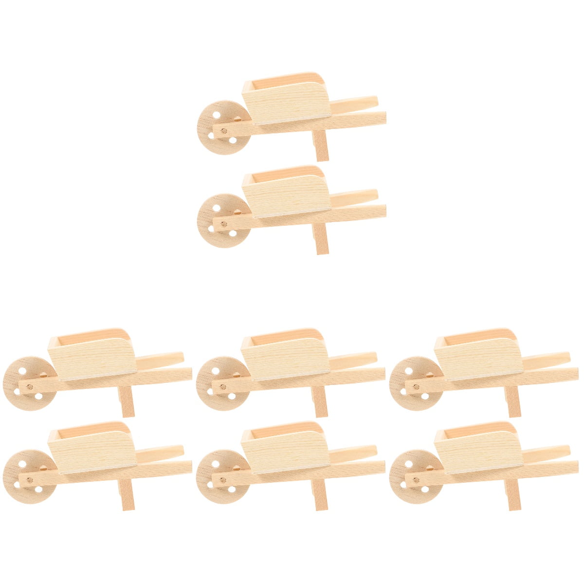 HOMEMAXS 8 pcs Doll House Barrows Models Mini Wood Barrows Toy ...