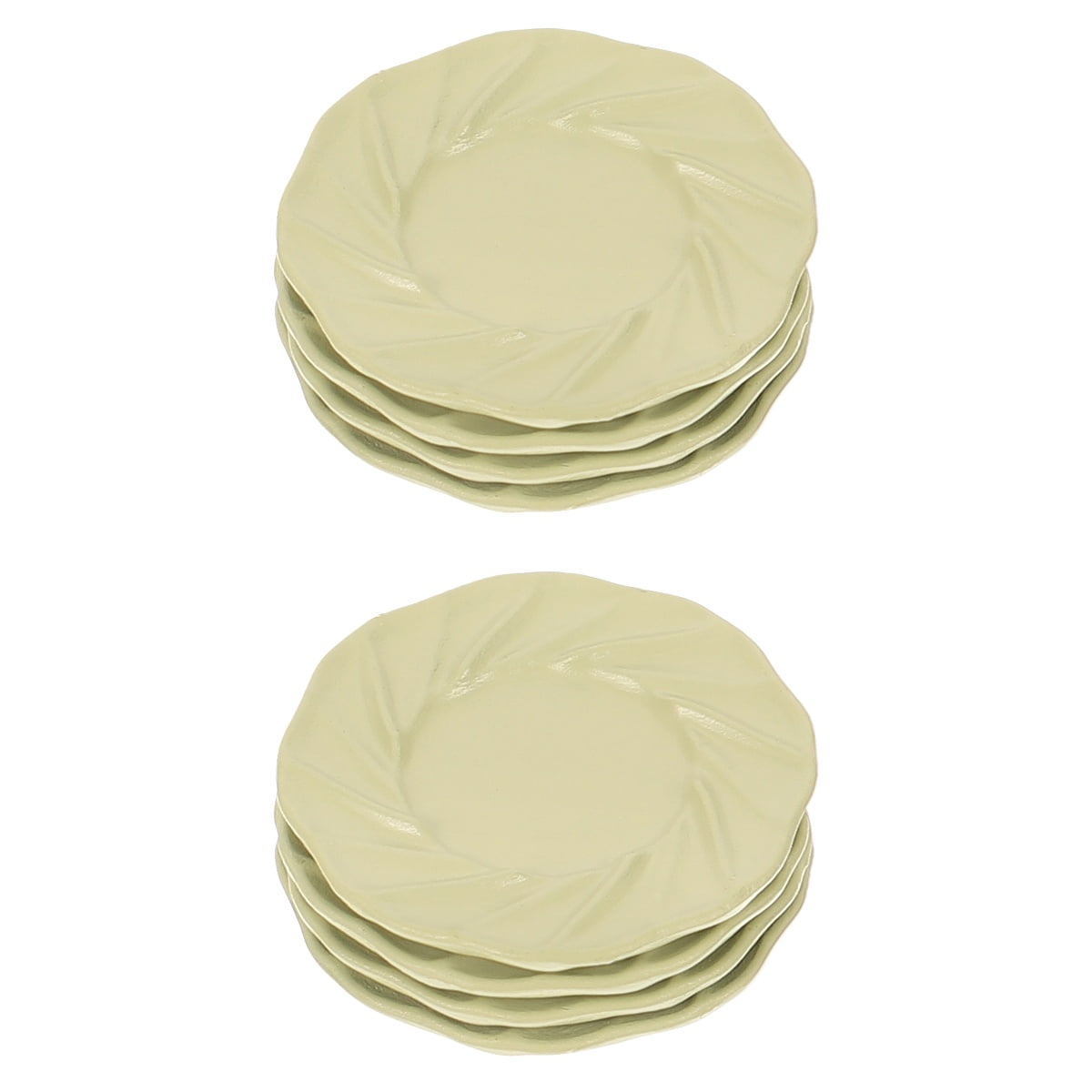 HOMEMAXS 8 pcs Miniature Plastic Plate Decor Doll House Layout Prop ...