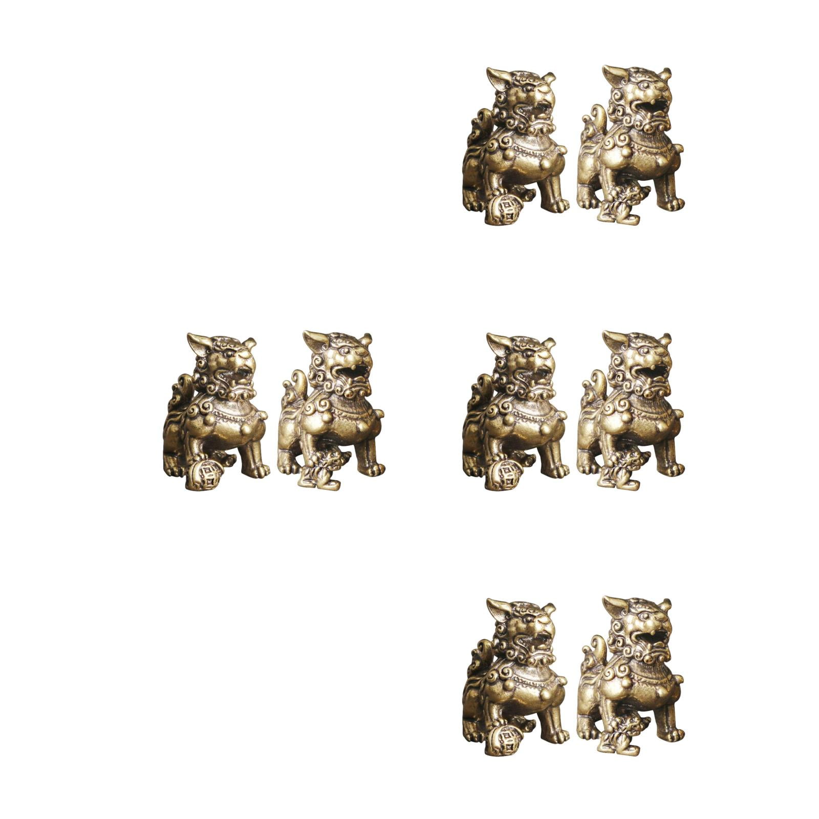 HOMEMAXS 8 pcs Guardian Statues Brass Garden Statues Sculptures ...