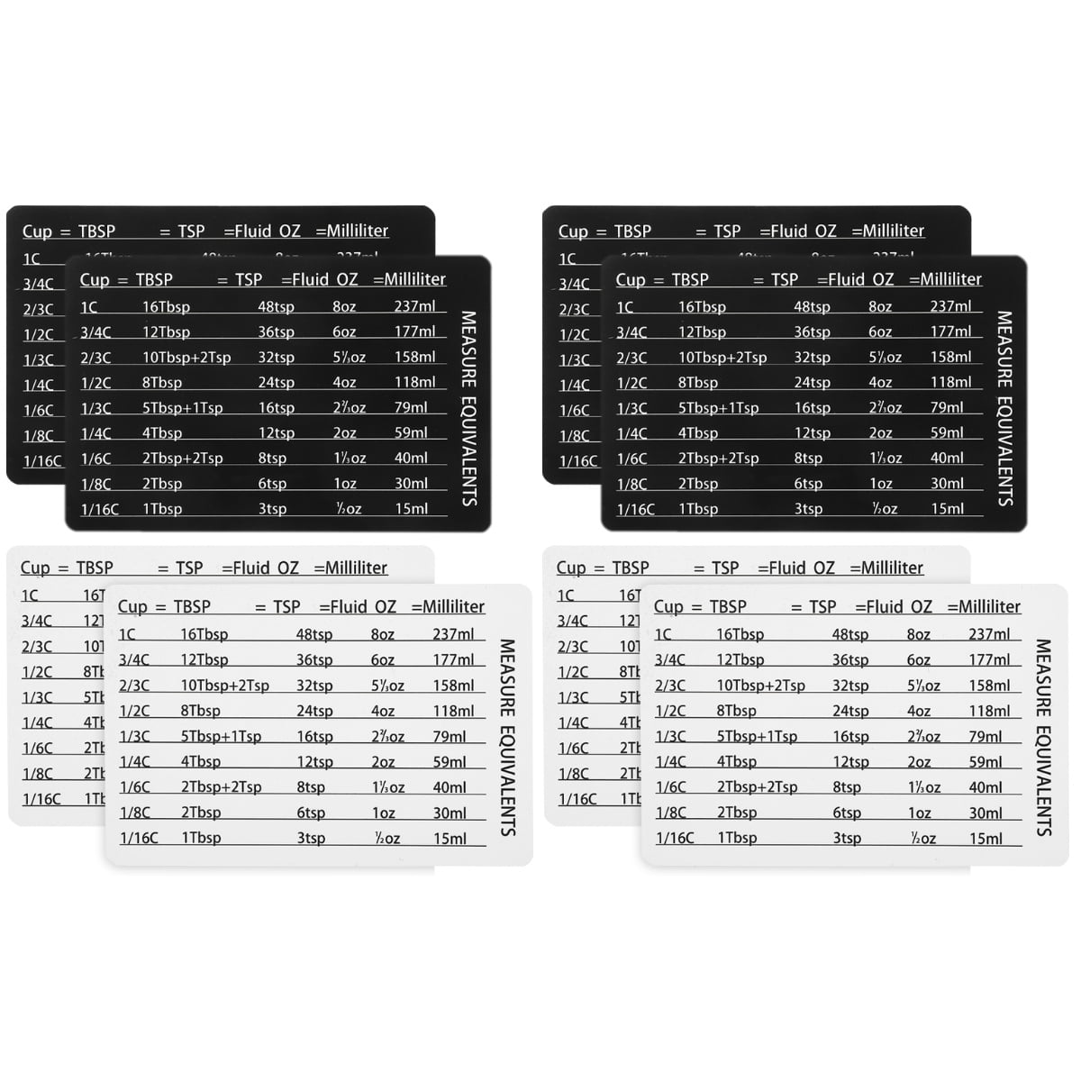 HOMEMAXS 8 pcs Measure Conversion Chart Magnetic Reusable Measure ...