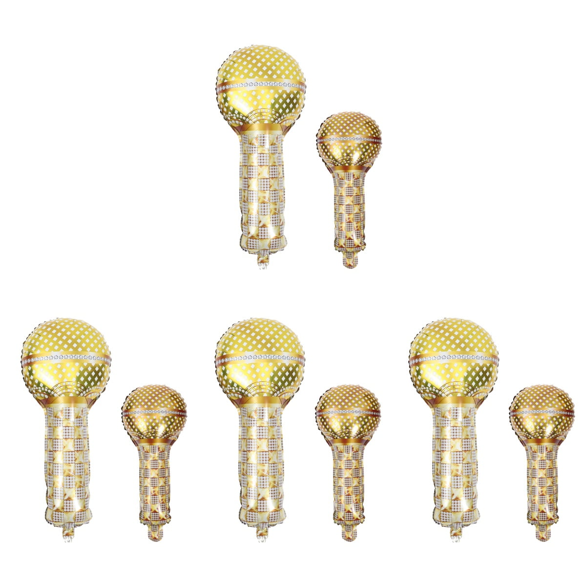 HOMEMAXS 8 pcs Microphone Balloons Inflatable Microphone Balloons Gold ...