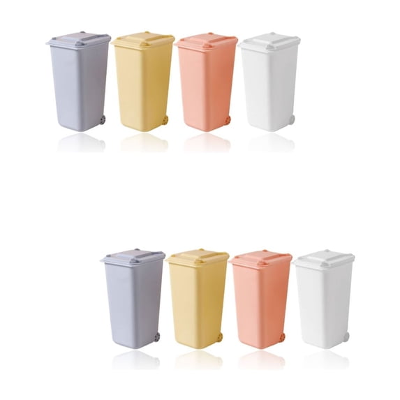 HOMEMAXS 8 pcs Office Trash Cans Desktop Mini Trash Bins Garbage Bins ...