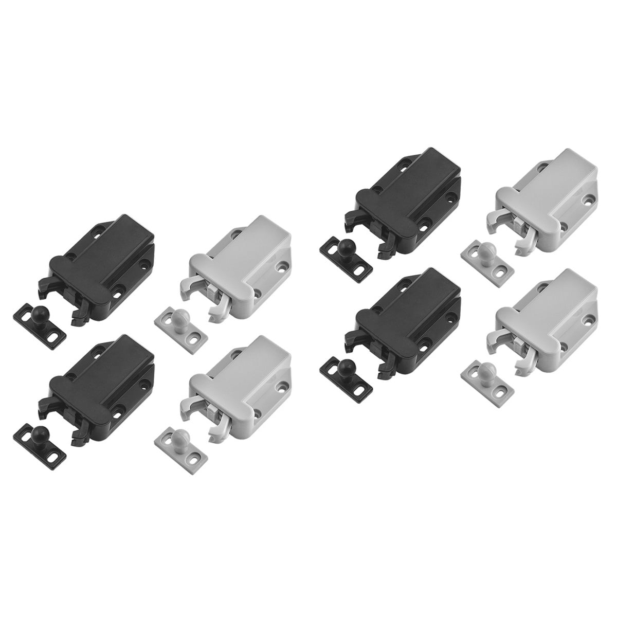 HOMEMAXS 8 pcs Plastic Push Latch Self-Locking Device Rebounding Touch ...