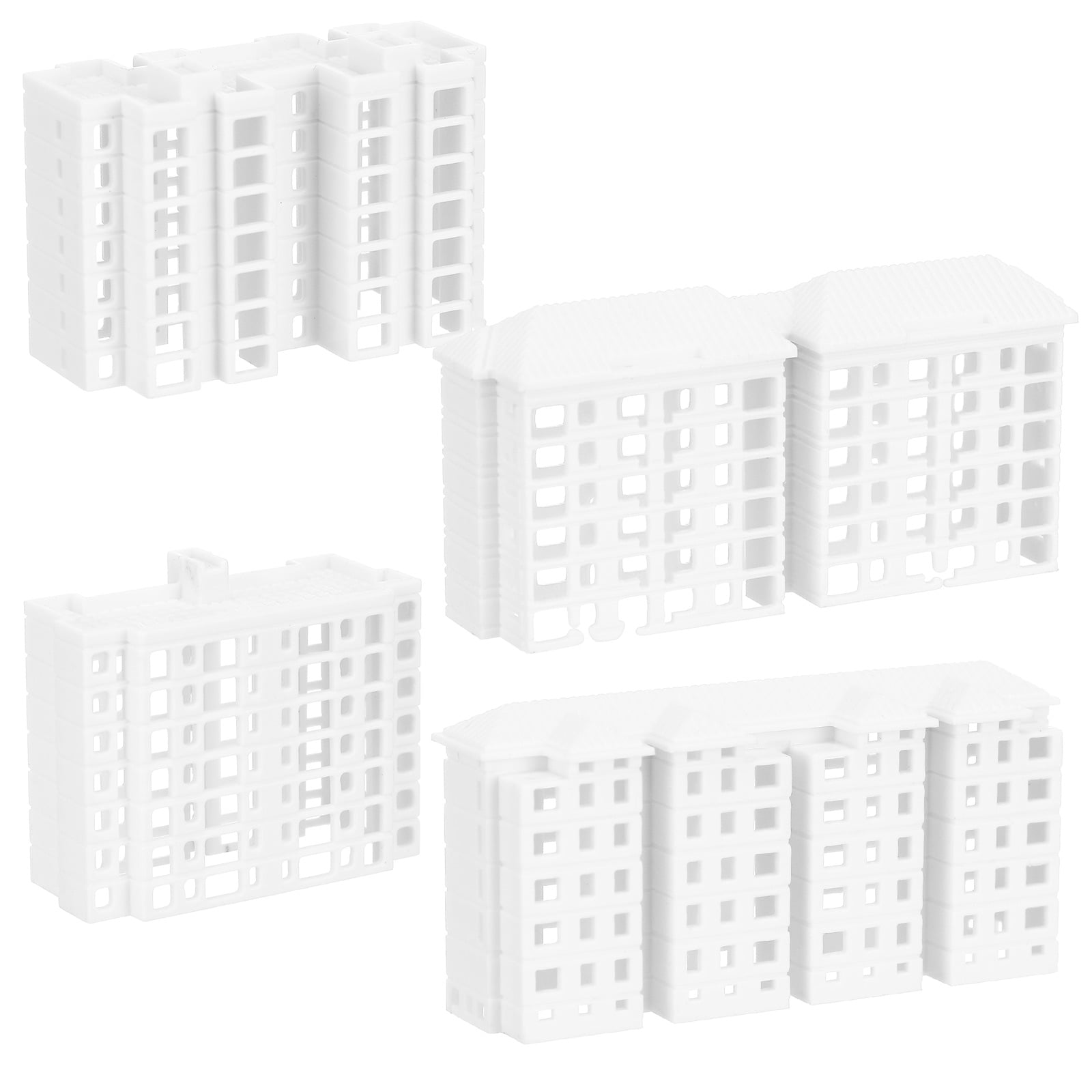 HOMEMAXS 8 pcs Sand Table Mini Building Model Unpainted Plastic ...