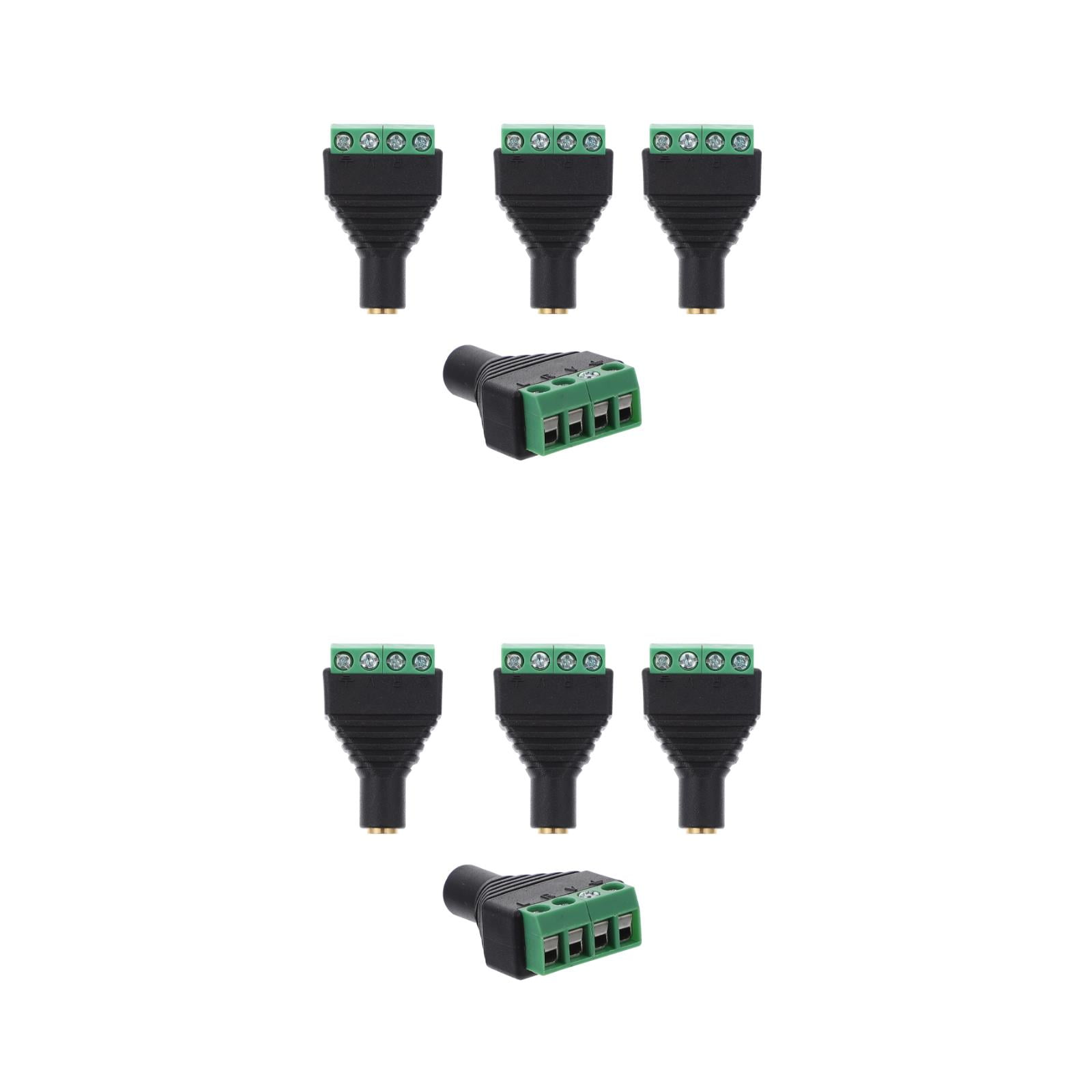 8 pcs Screw Terminal Adapter 3.5mm Stereo Audio Female to AV 4 Screw ...