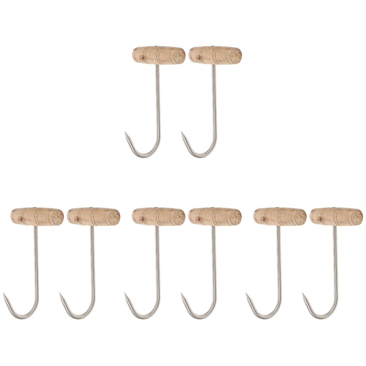HOMEMAXS 8 pcs T-Handle Bacon Meat Boning Hook Stainless Steel T Hooks ...