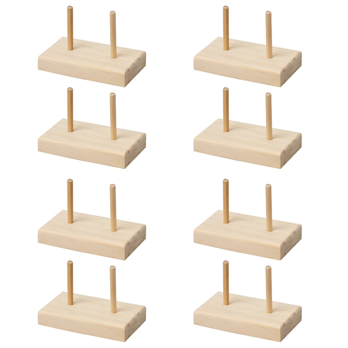 HOMEMAXS 8 pcs Wooden Spool Holders Household Spool Storage Racks Solid ...