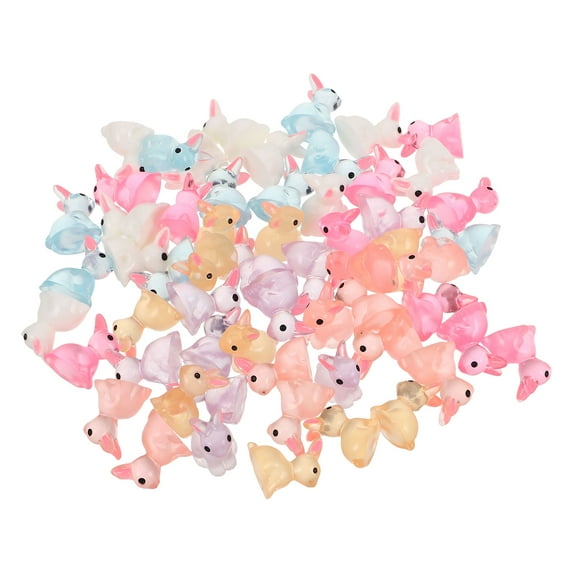 HOMEMAXS 80 Pcs Easter Mini Bunny Rabbit Figurines Animals Figures ...