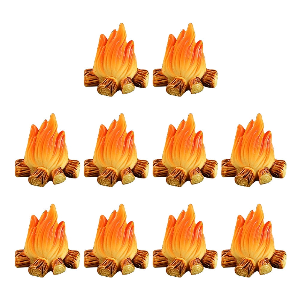 HOMEMAXS 80 Pcs Miniature Campfire Model Fire Fake Resin Bonfire Model ...